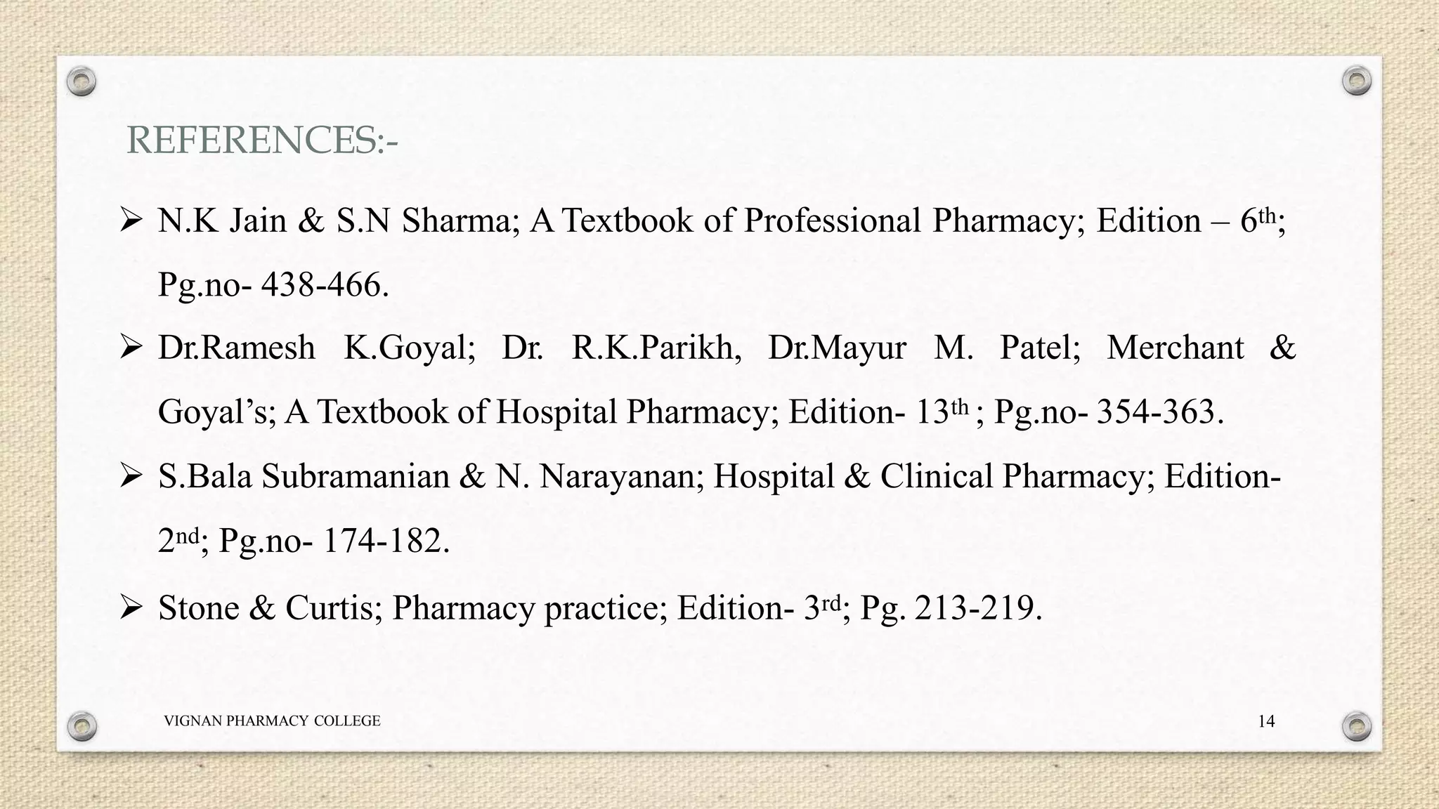Professional relations and practices of hospital pharmacis | PPTX