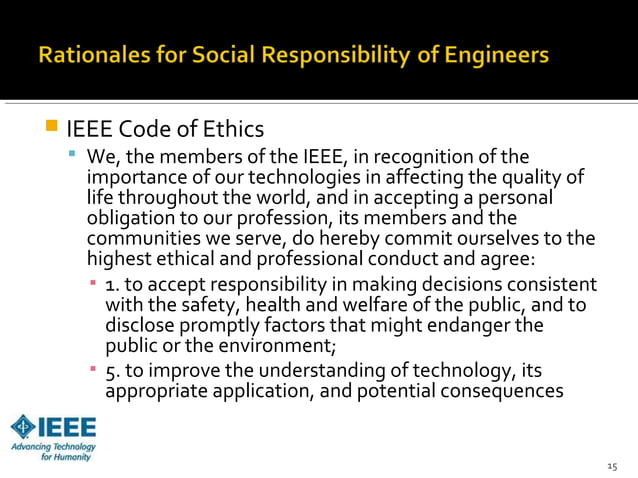 Professional responsibility and the role of the engineer | PPT