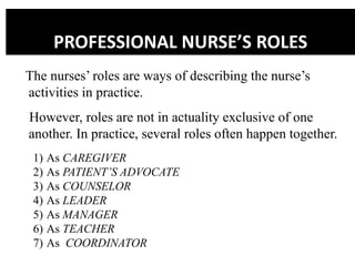 PROFESSIONAL ROLES OF A NURSE.pptx