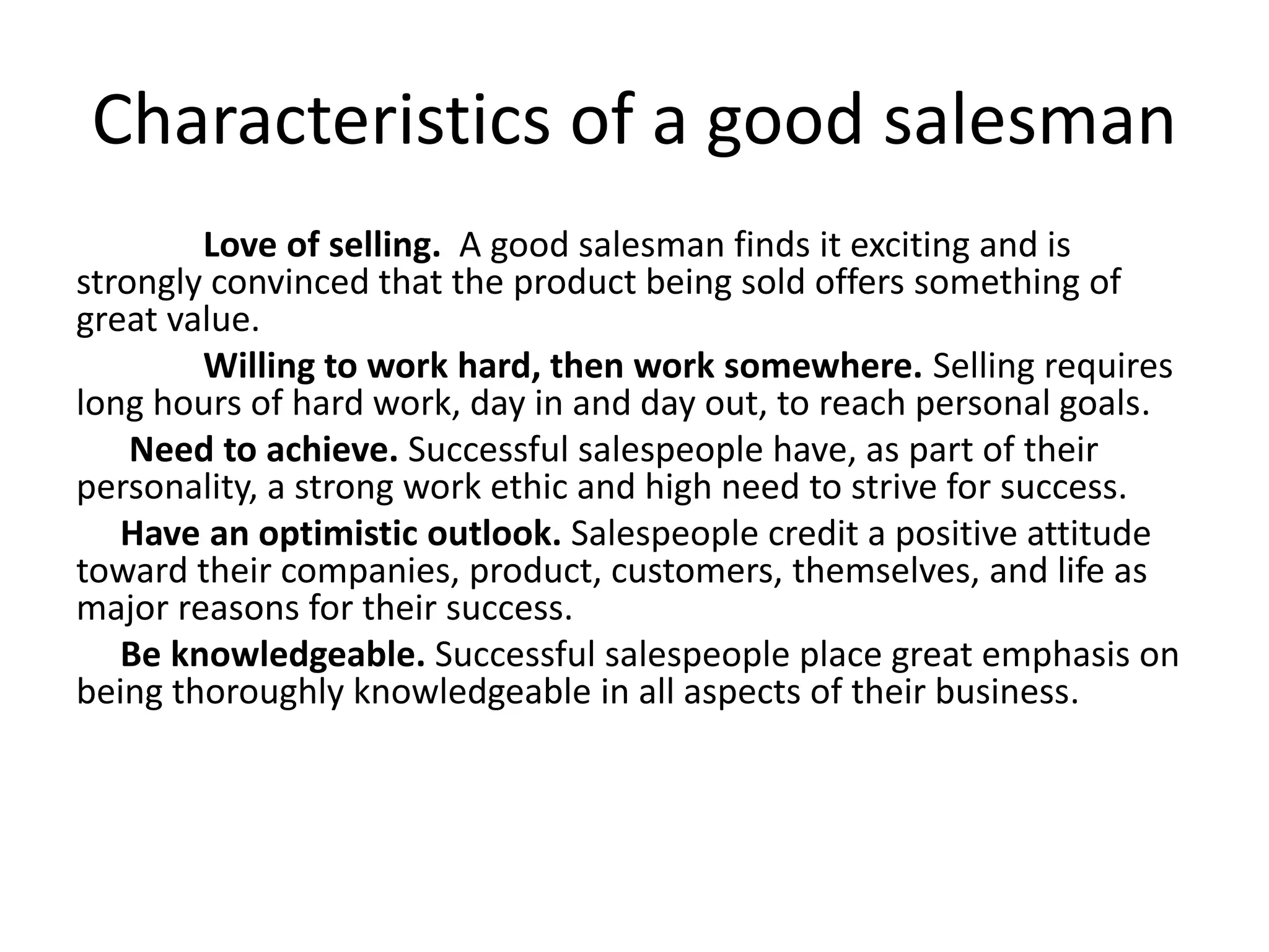 Professional salesmanship | PPTX