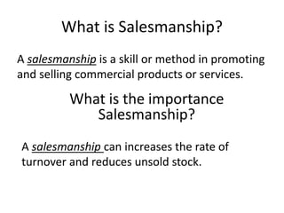 Professional salesmanship | PPTX