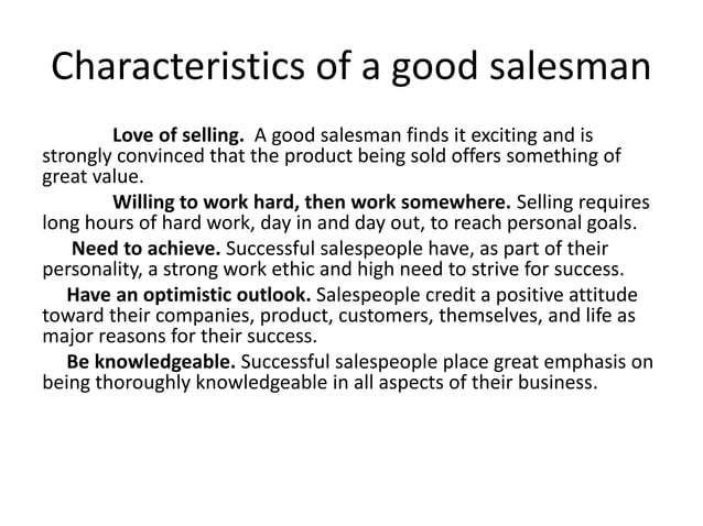 Professional salesmanship | PPTX