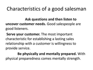 Professional salesmanship | PPTX