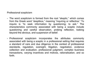 Professional scepticism judgment uia 2 | PPT
