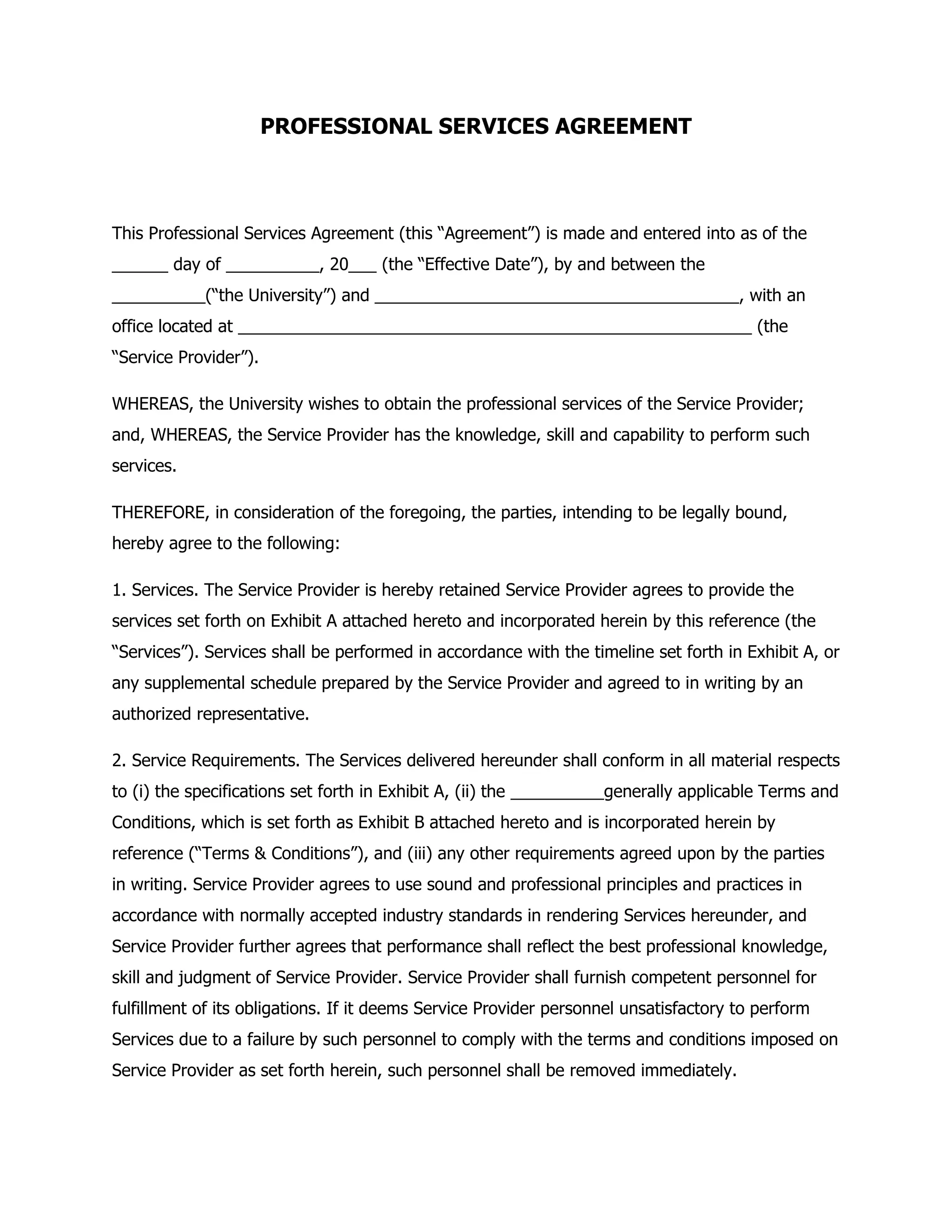 PROFESSIONAL SERVICES AGREEMENT | PDF