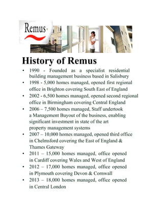 Professionals In Residential Estate - Remus Management Ltd | PDF
