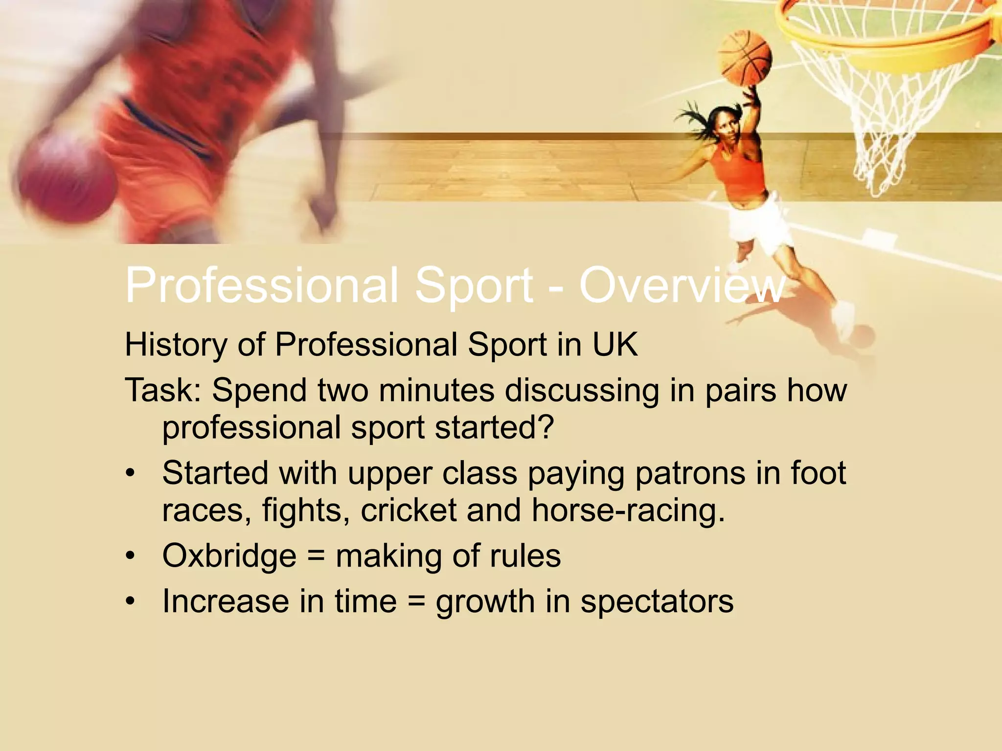 AS PE: Professional sport - overview | PPT