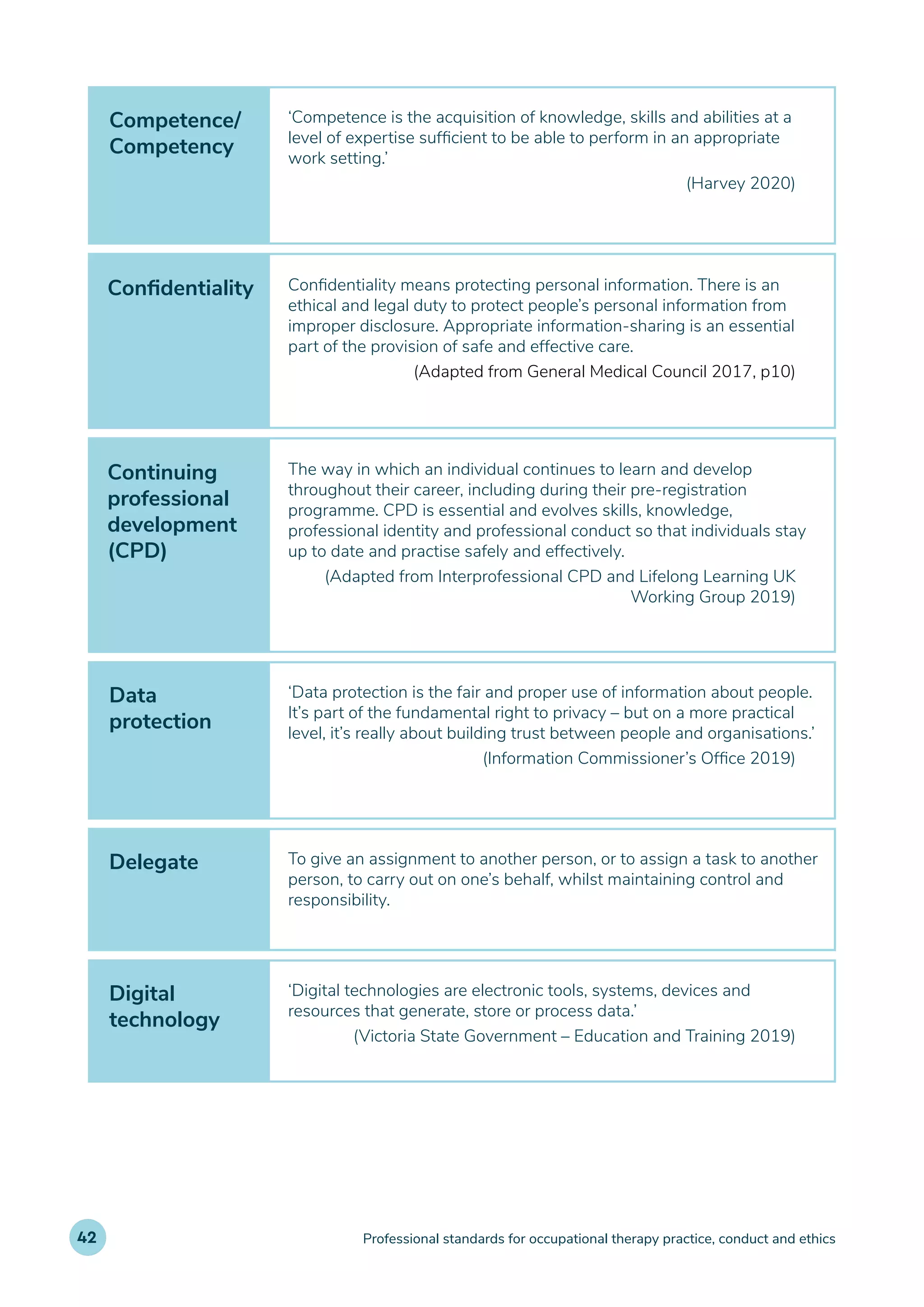 Professional Standards for Occupational Therapy Practice, Conduct and ...
