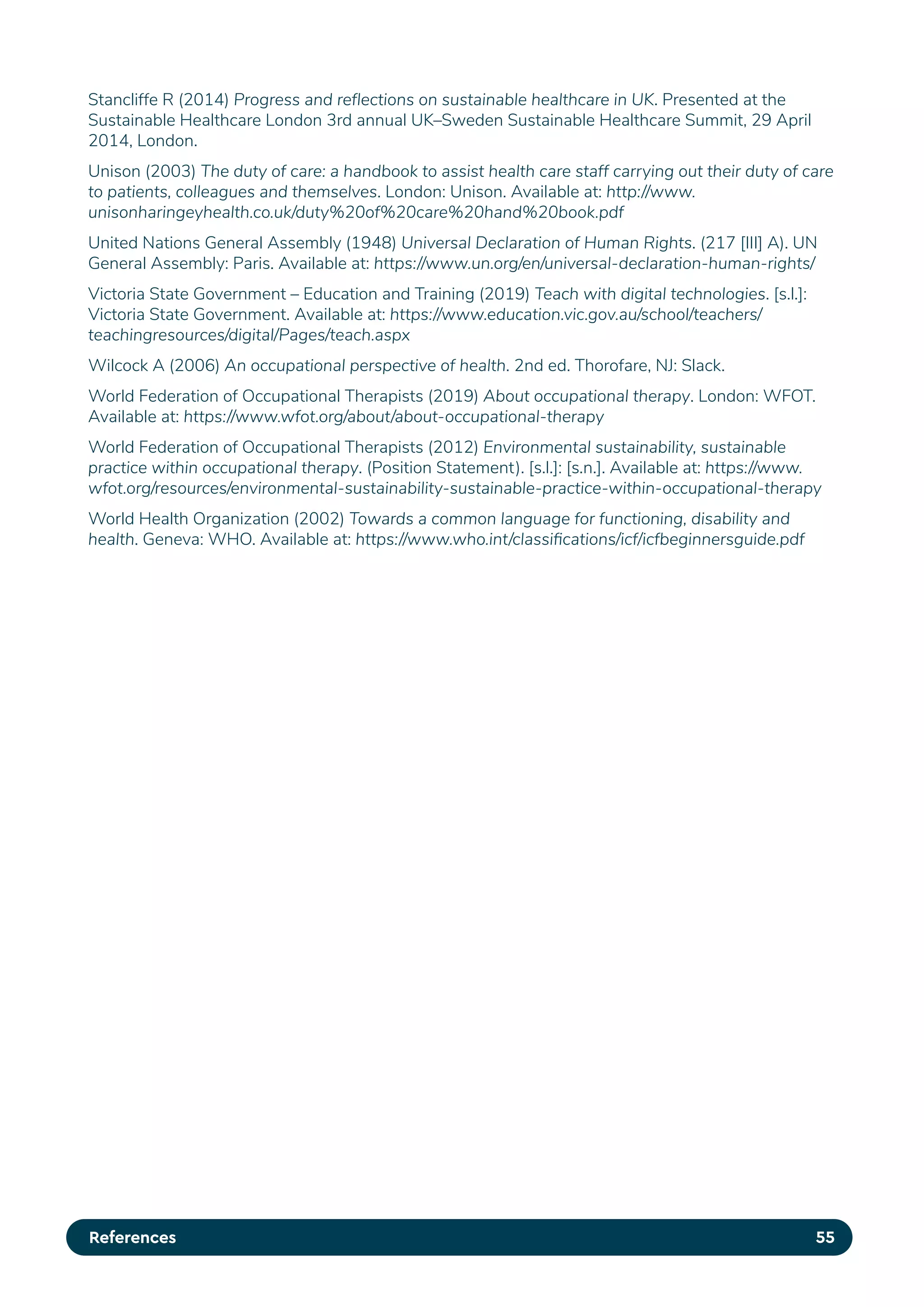 Professional Standards for Occupational Therapy Practice, Conduct and ...