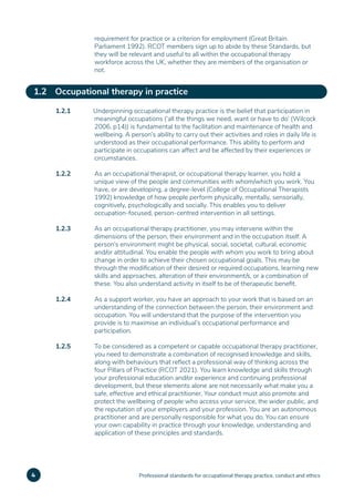 Professional Standards for Occupational Therapy Practice, Conduct and ...