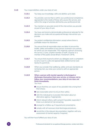 Professional Standards for Occupational Therapy Practice, Conduct and ...
