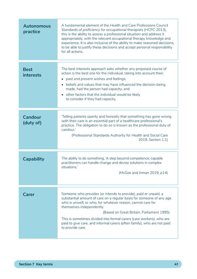 Professional Standards for Occupational Therapy Practice, Conduct and ...