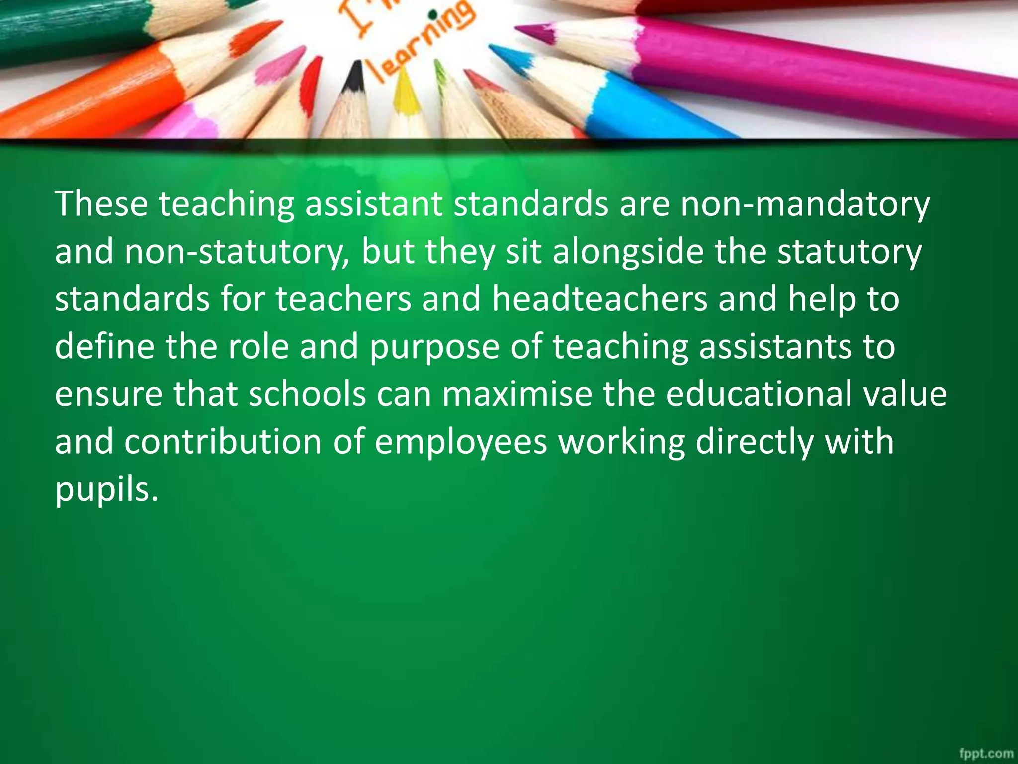 Professional standards for teaching assistants | PPTX