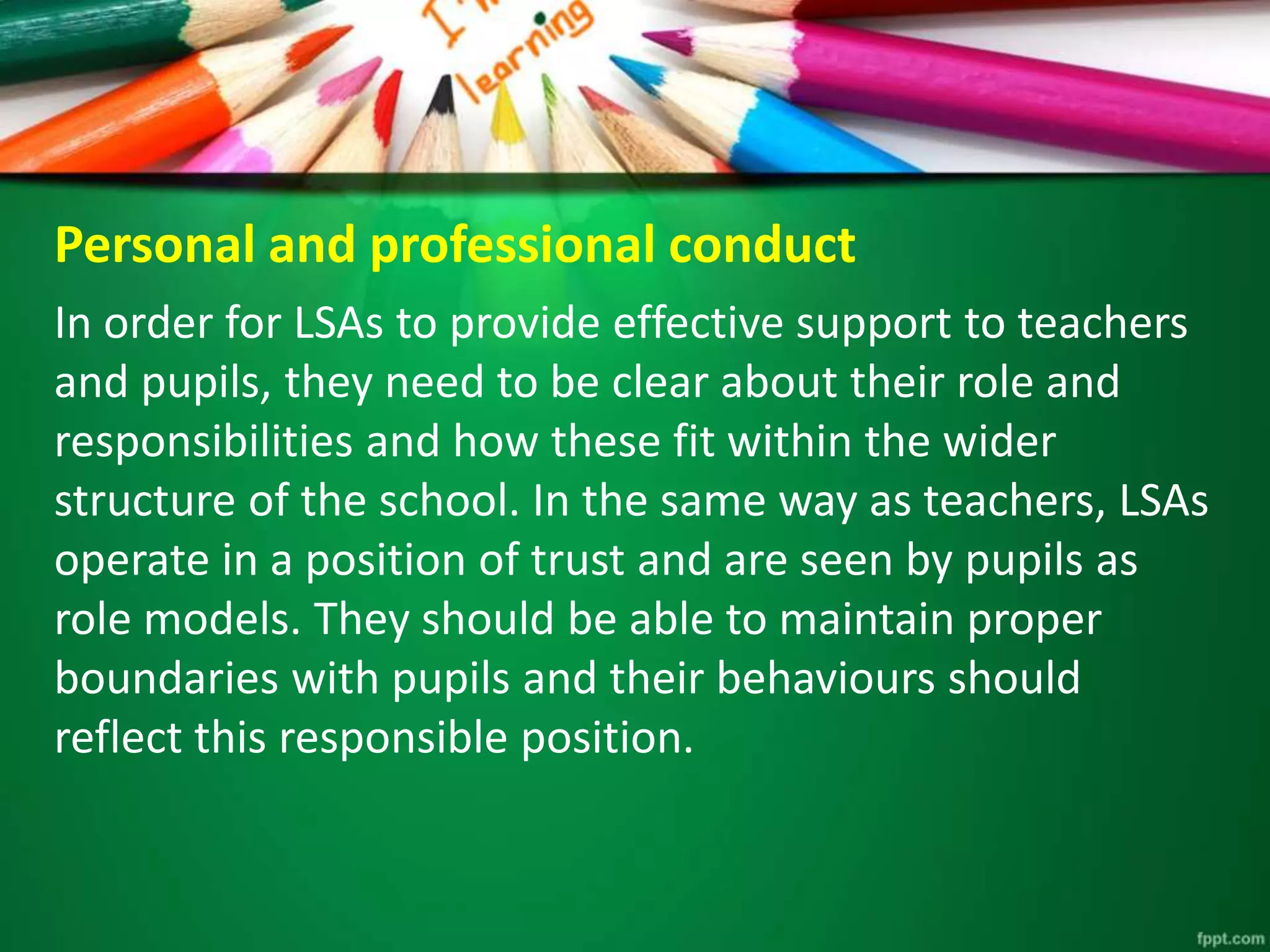 Professional standards for teaching assistants | PPTX