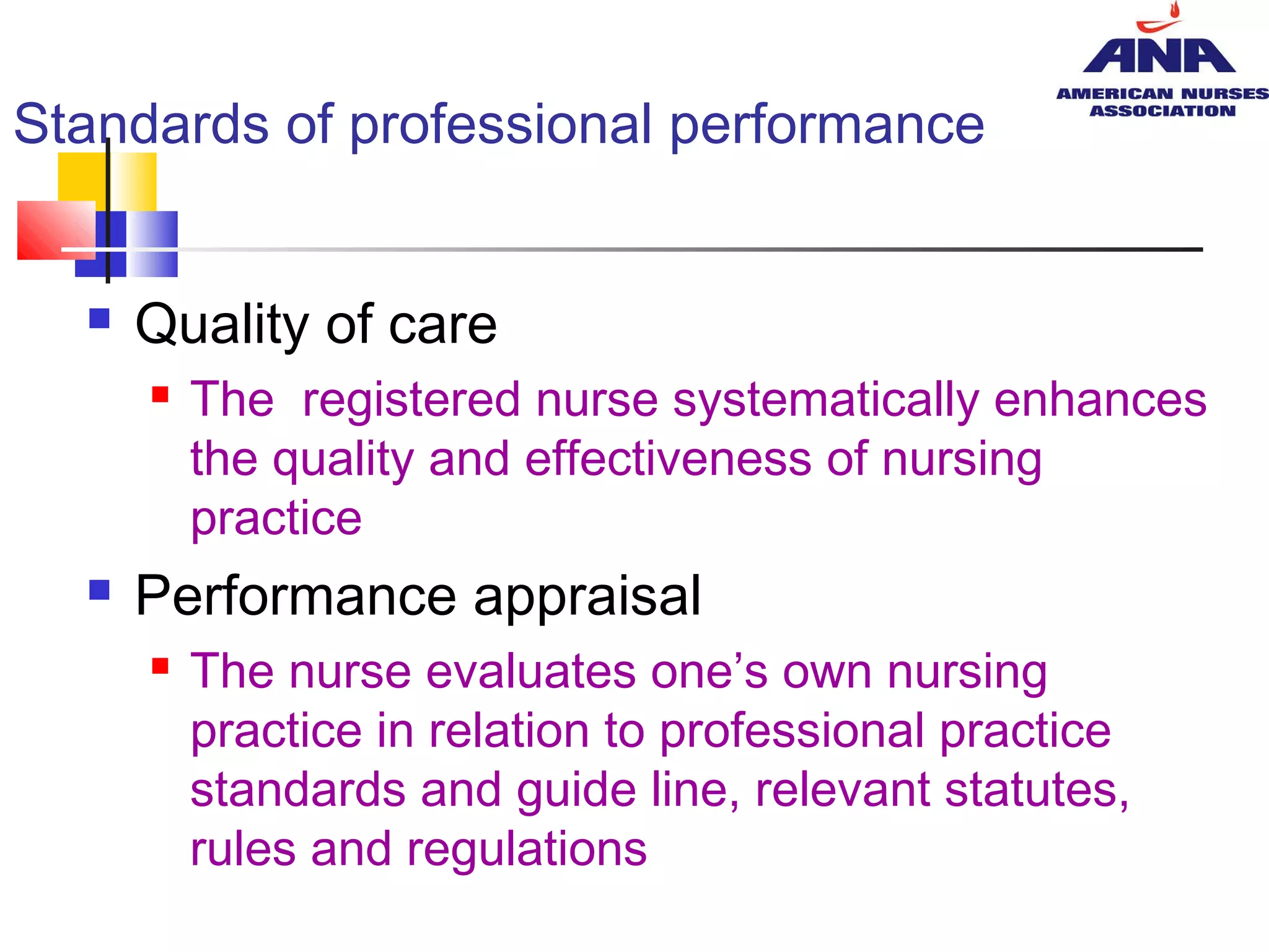 Professional standards in nursing | PPT
