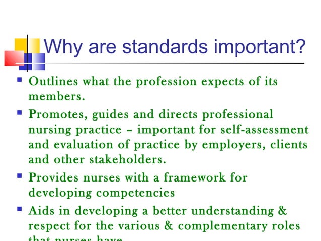 Professional standards in nursing | PPT