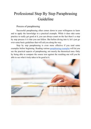 Professional Step by Step Paraphrasing Guieline | PDF