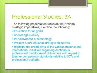 Professional studies powerpoint presentation | PPT