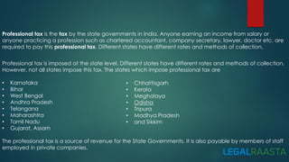 Professional Tax Registration | PDF