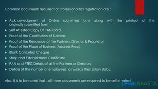 Professional Tax Registration | PDF