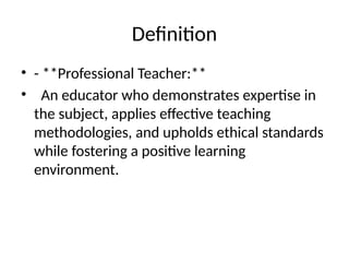Professional_Teacher_Presentation. For nursing students | PPTX