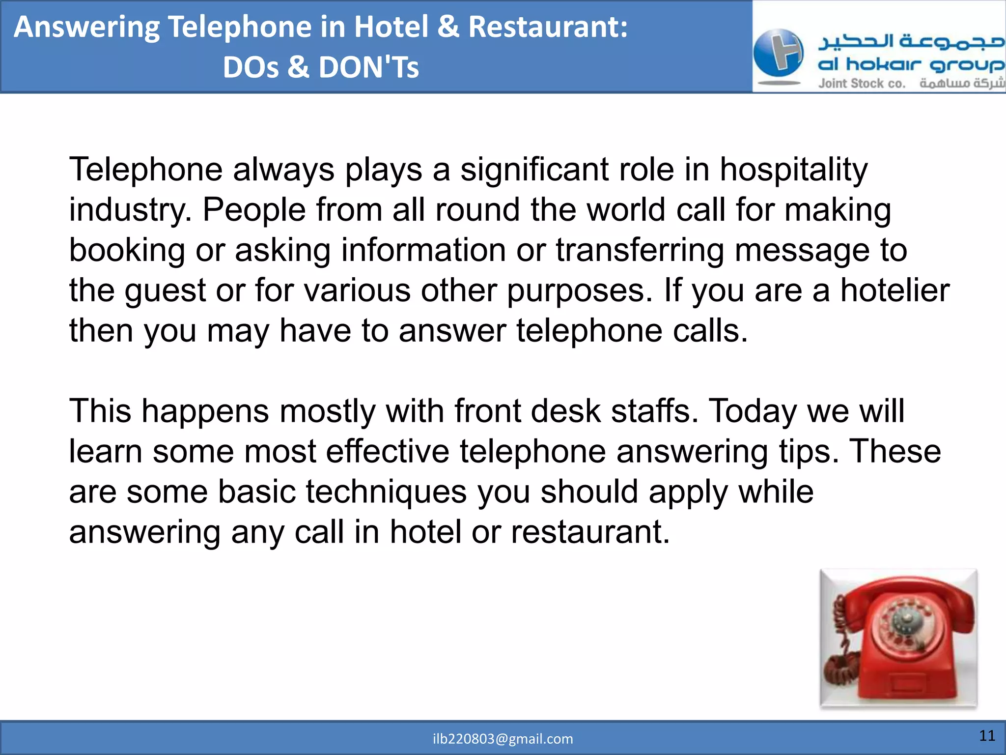 Professional telephone etiquette | PPTX