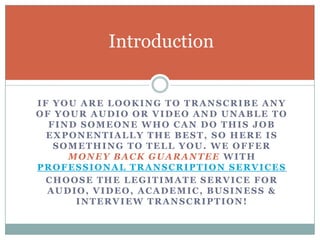 Professional Transcription Services | PPT