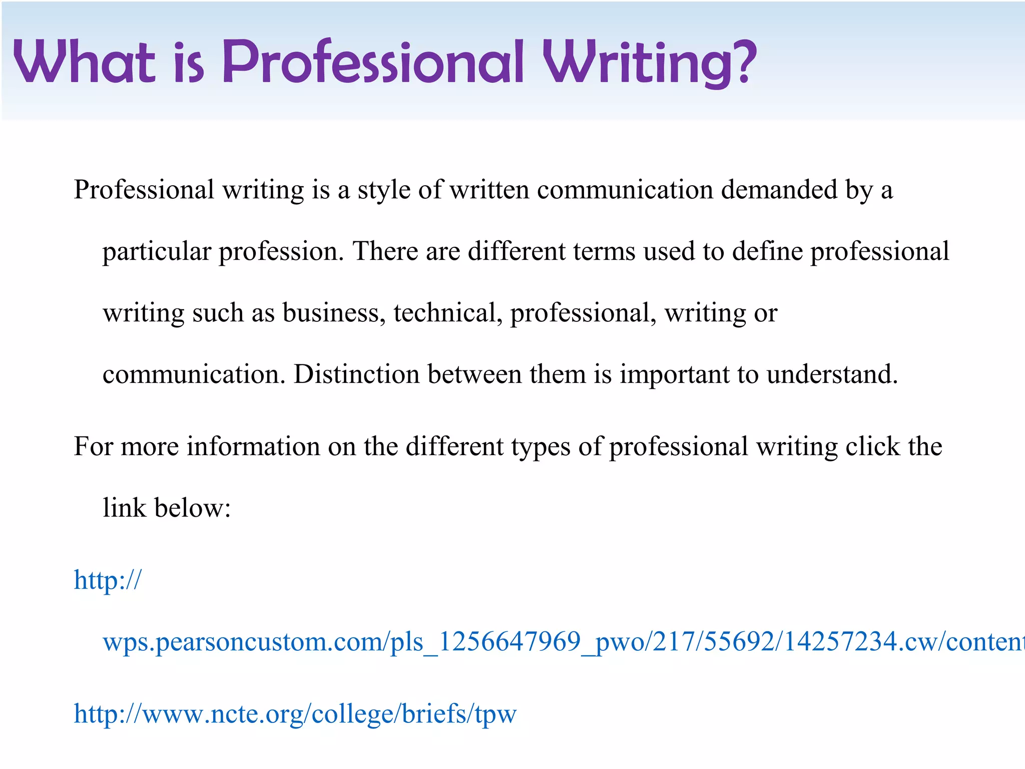 Professional writing | PPT