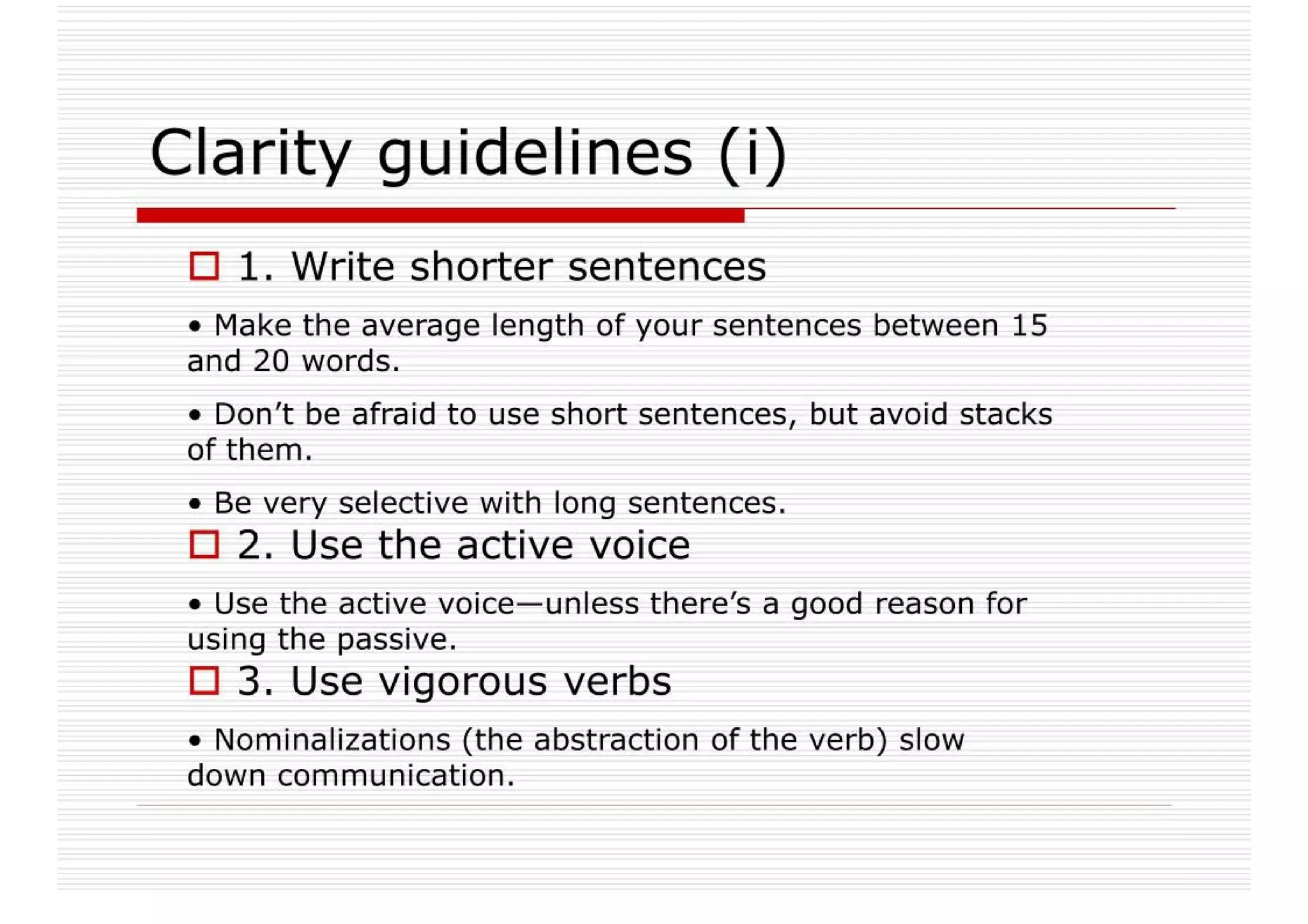 Professional Writing In English Clarity Guidelines (Ii) | PDF