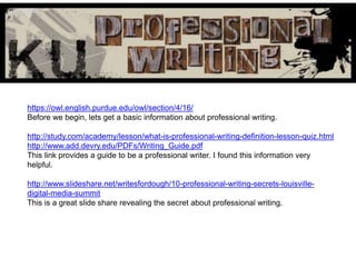 Professional writing | PPTX