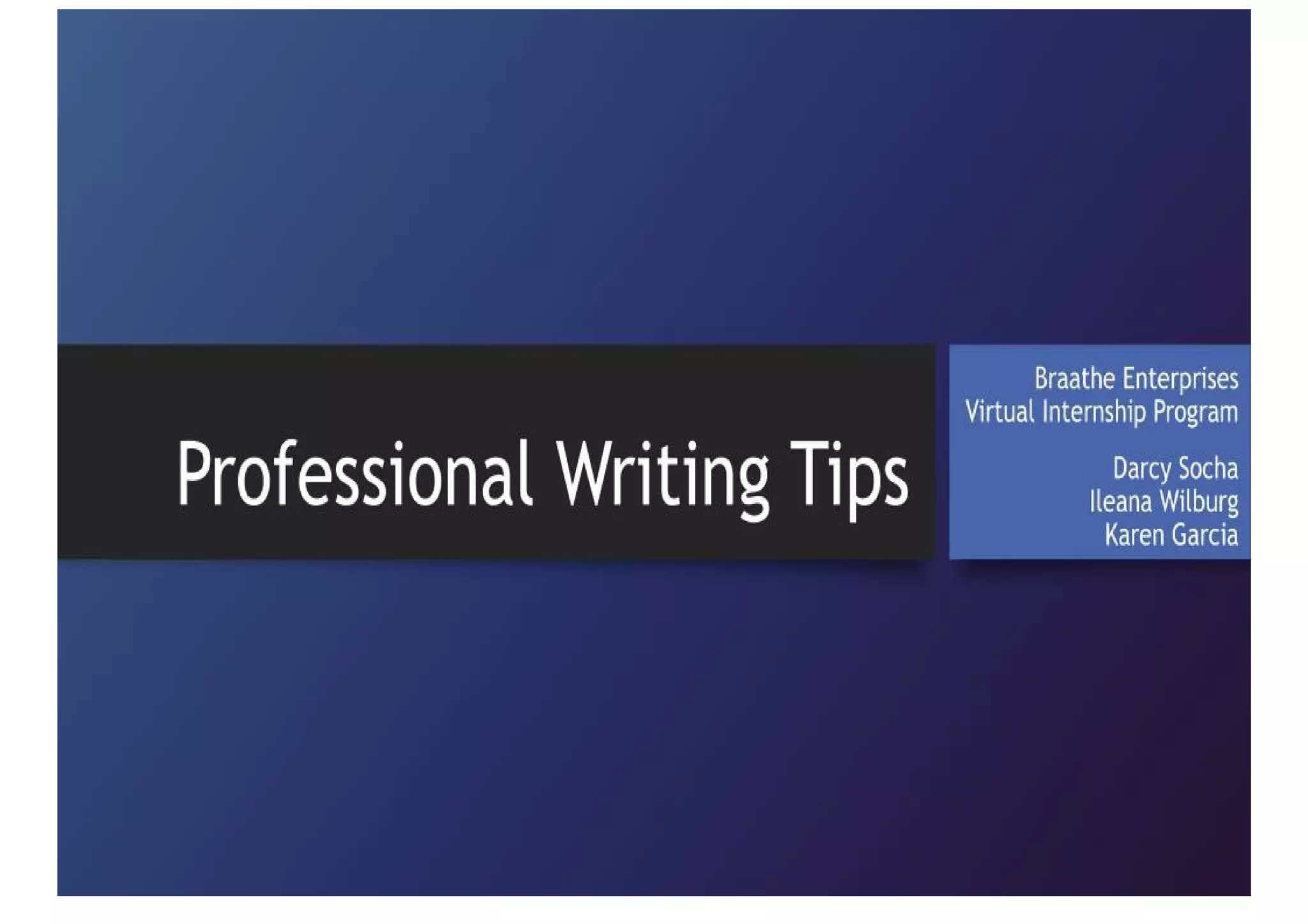 Professional Writing Tips | PPT