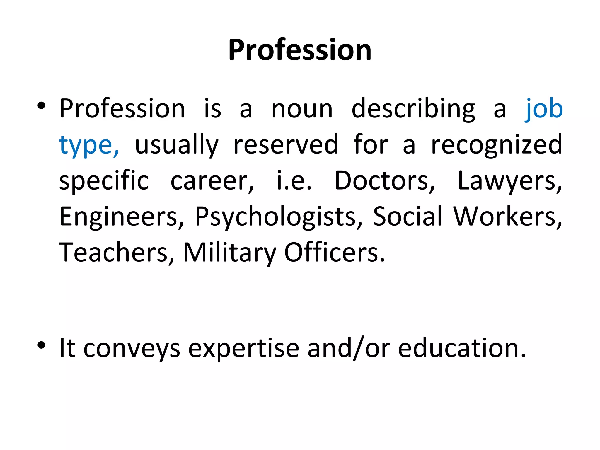 Profession & professionalism | PPT