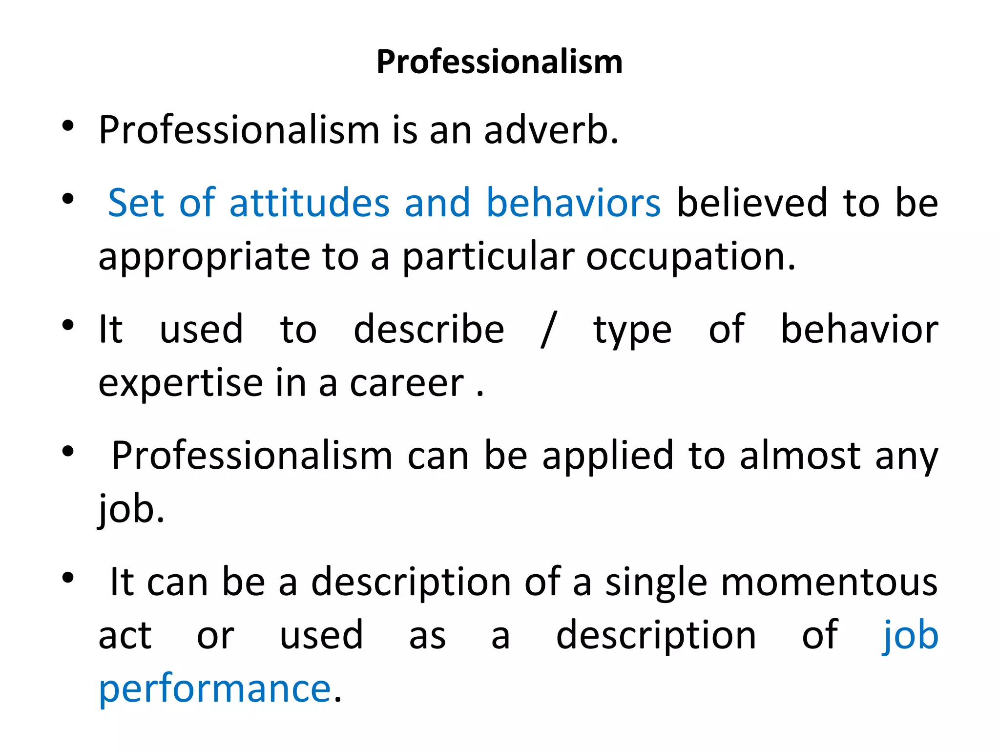 Profession & professionalism | PPT