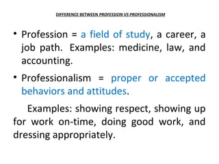 Profession & professionalism | PPT