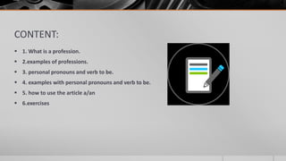 Professions and-verb-to-be-1 | PPTX