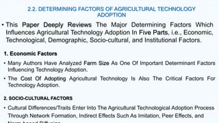 Adoption of Precision Agriculture Technologies in Ethiopia | PPTX