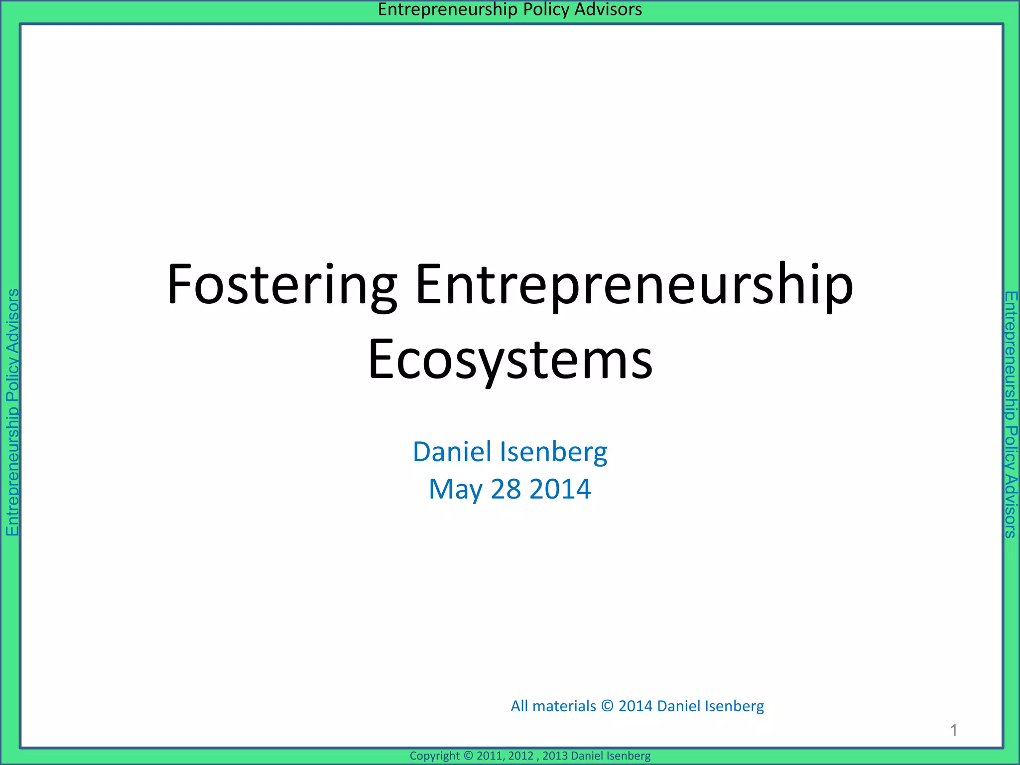 Professor Daniel Isenberg, Babson Executive Education (Open Innovation ...