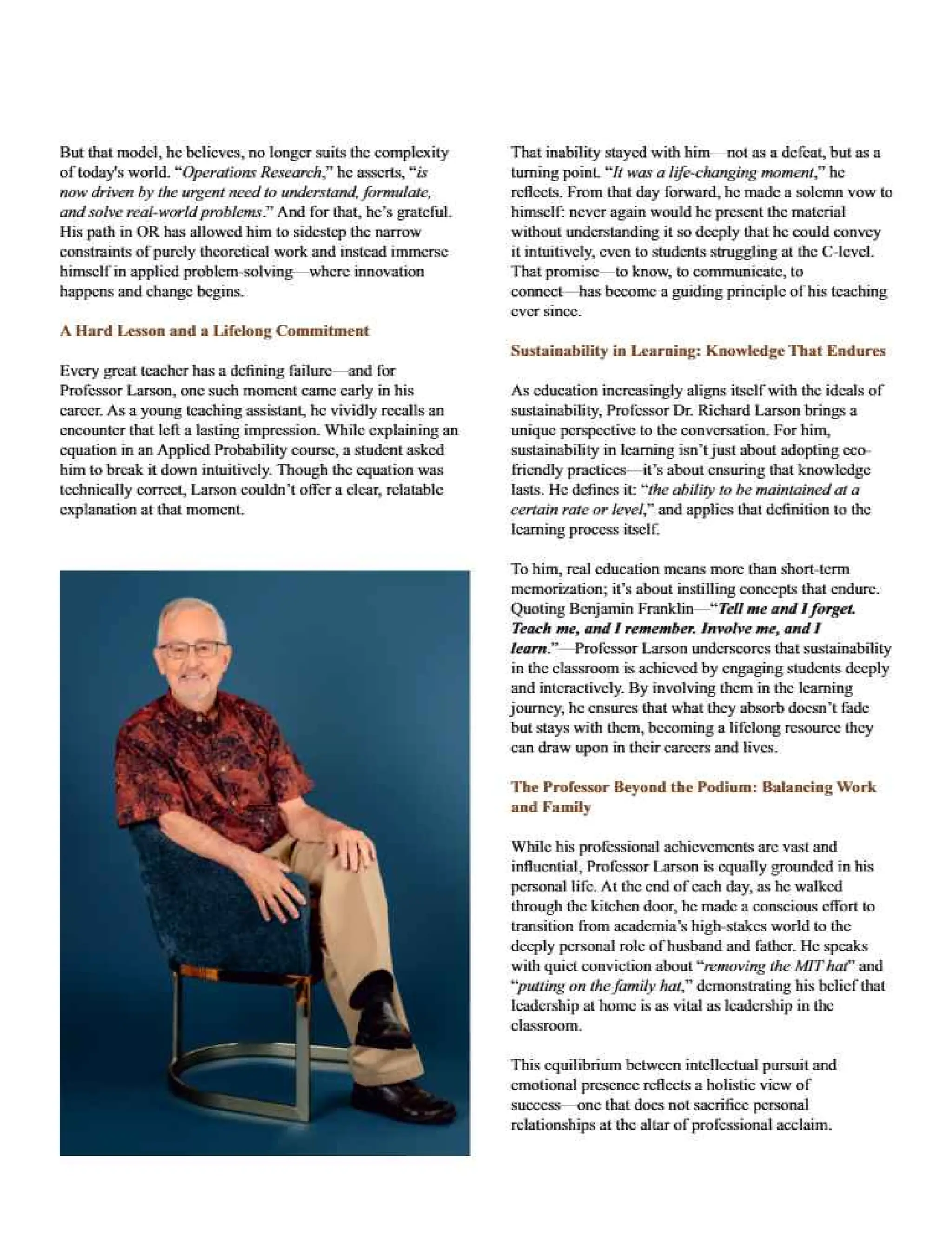 Professor Dr. Richard C. Larson_World’s Leading Force in Transforming ...