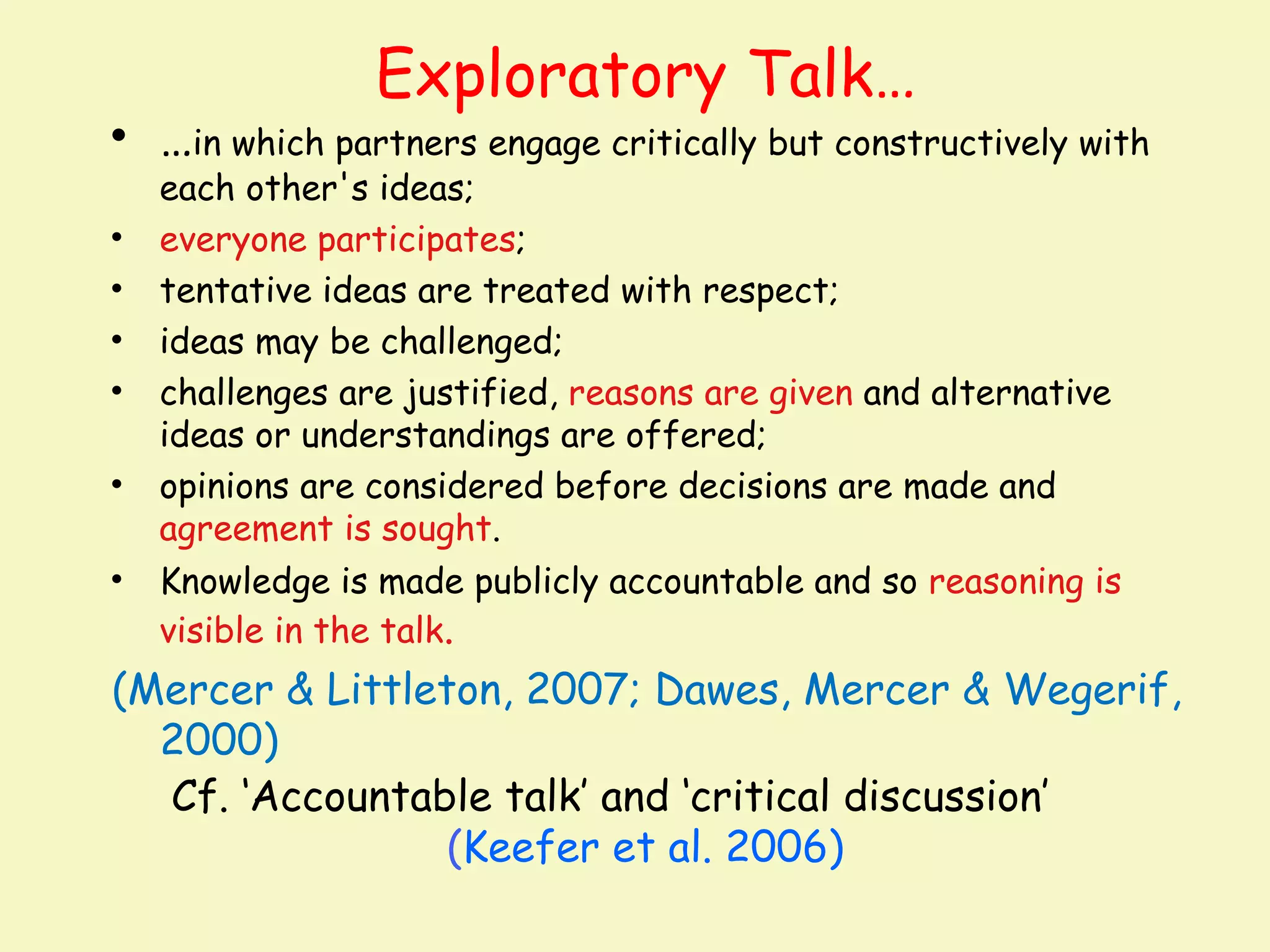 Exploratory talk - Professor Neil Mercer | PPT