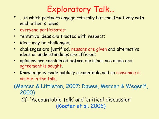 Exploratory talk - Professor Neil Mercer | PPT