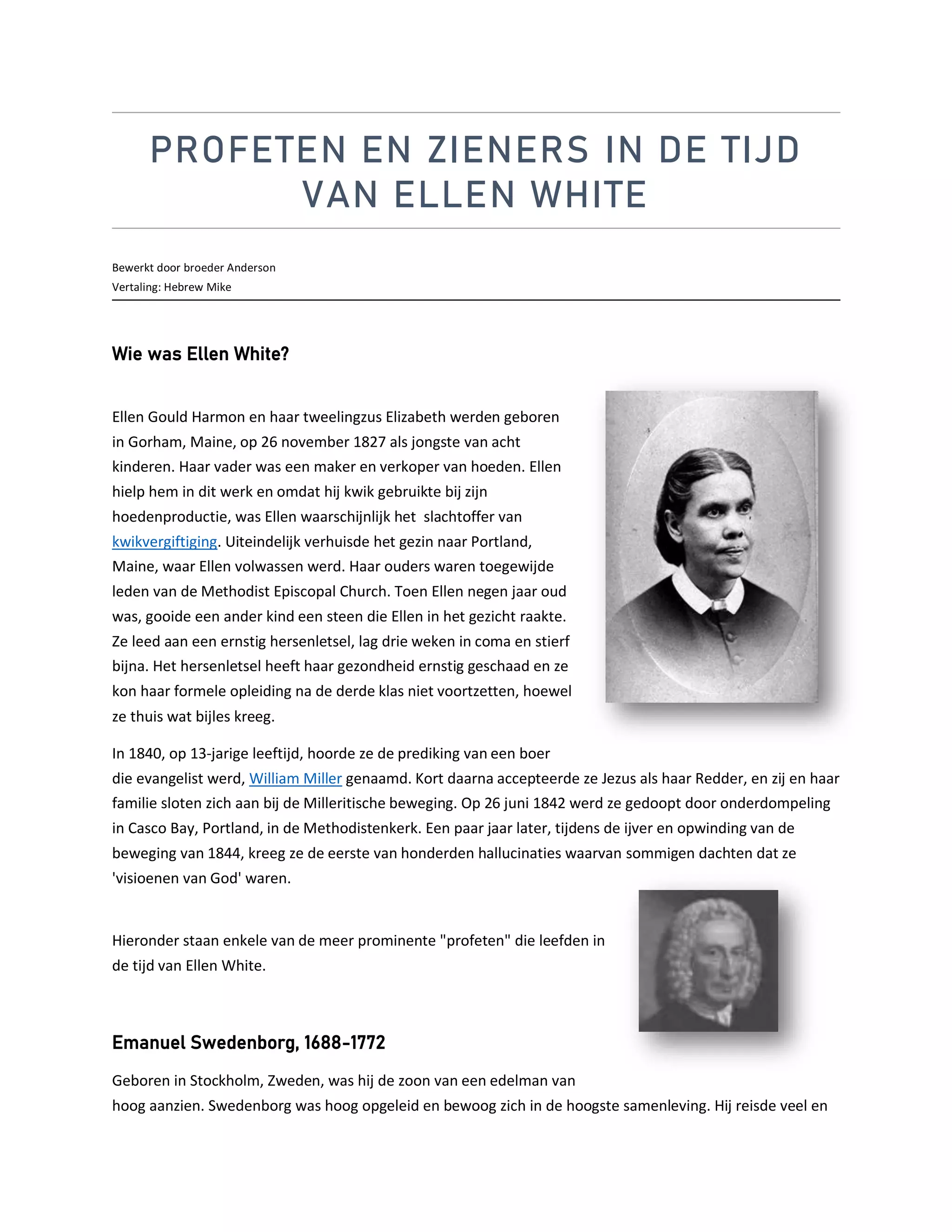 Profeten in de dagen van ellen white | PDF