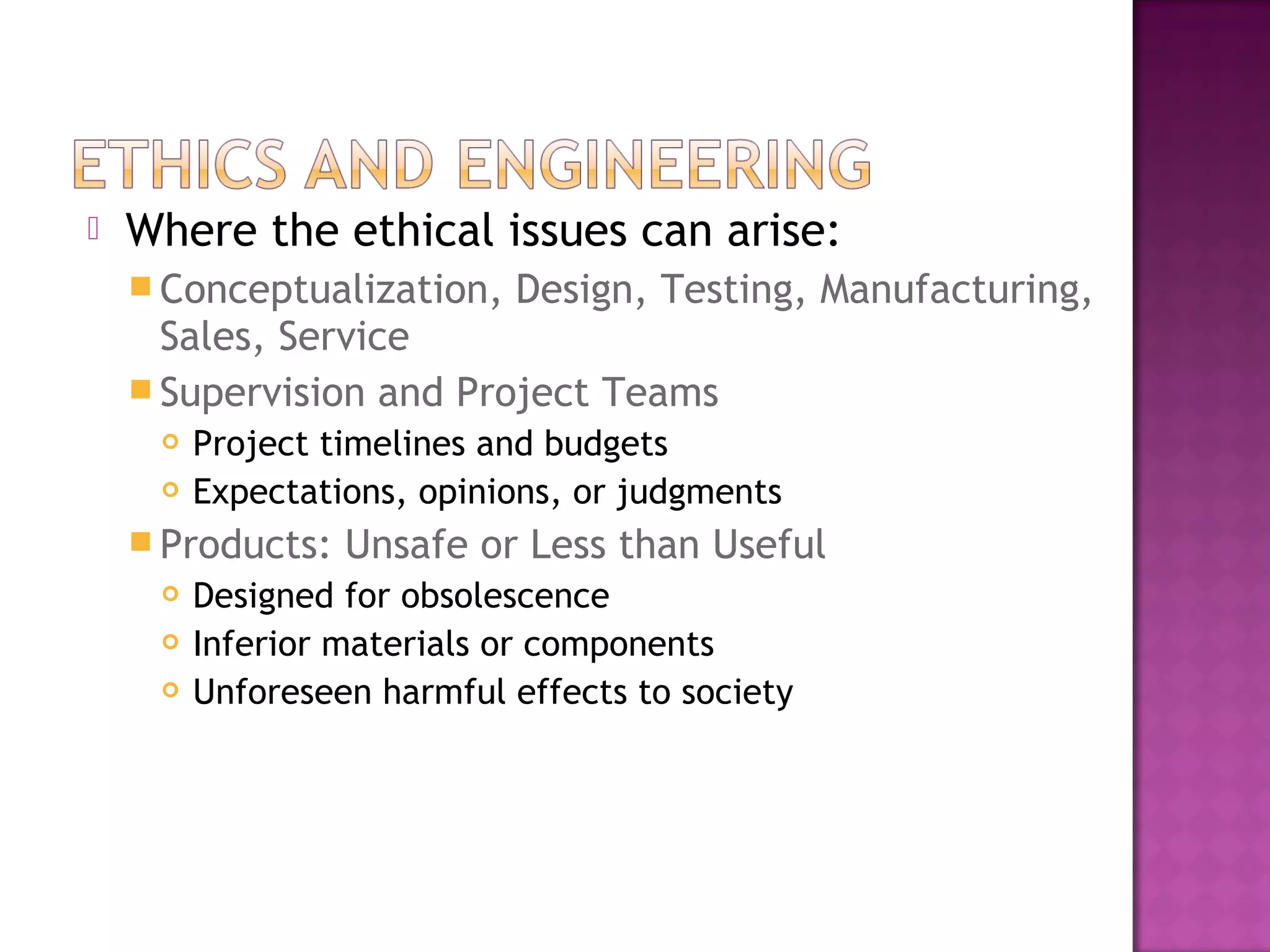Professional Ethics in Engineering | PPT