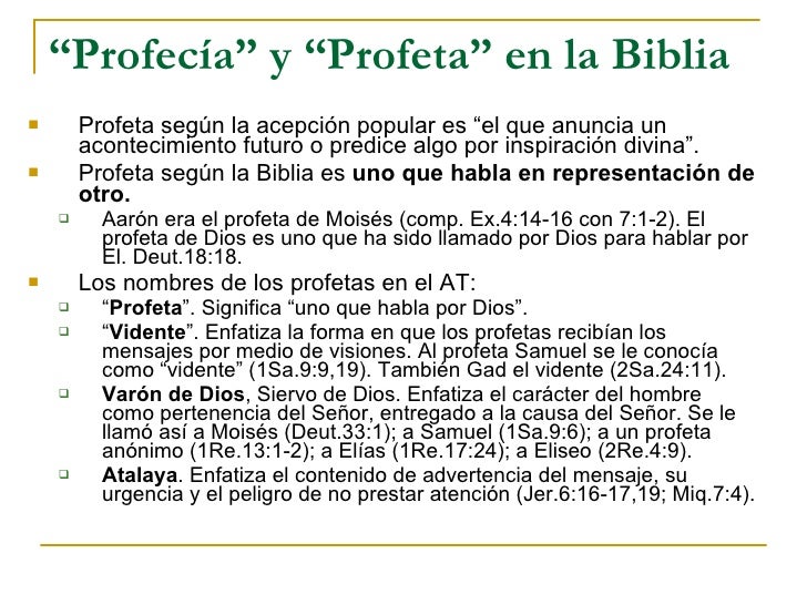 Que Es Ser Un Profeta Segun La Biblia - Descargar Manual