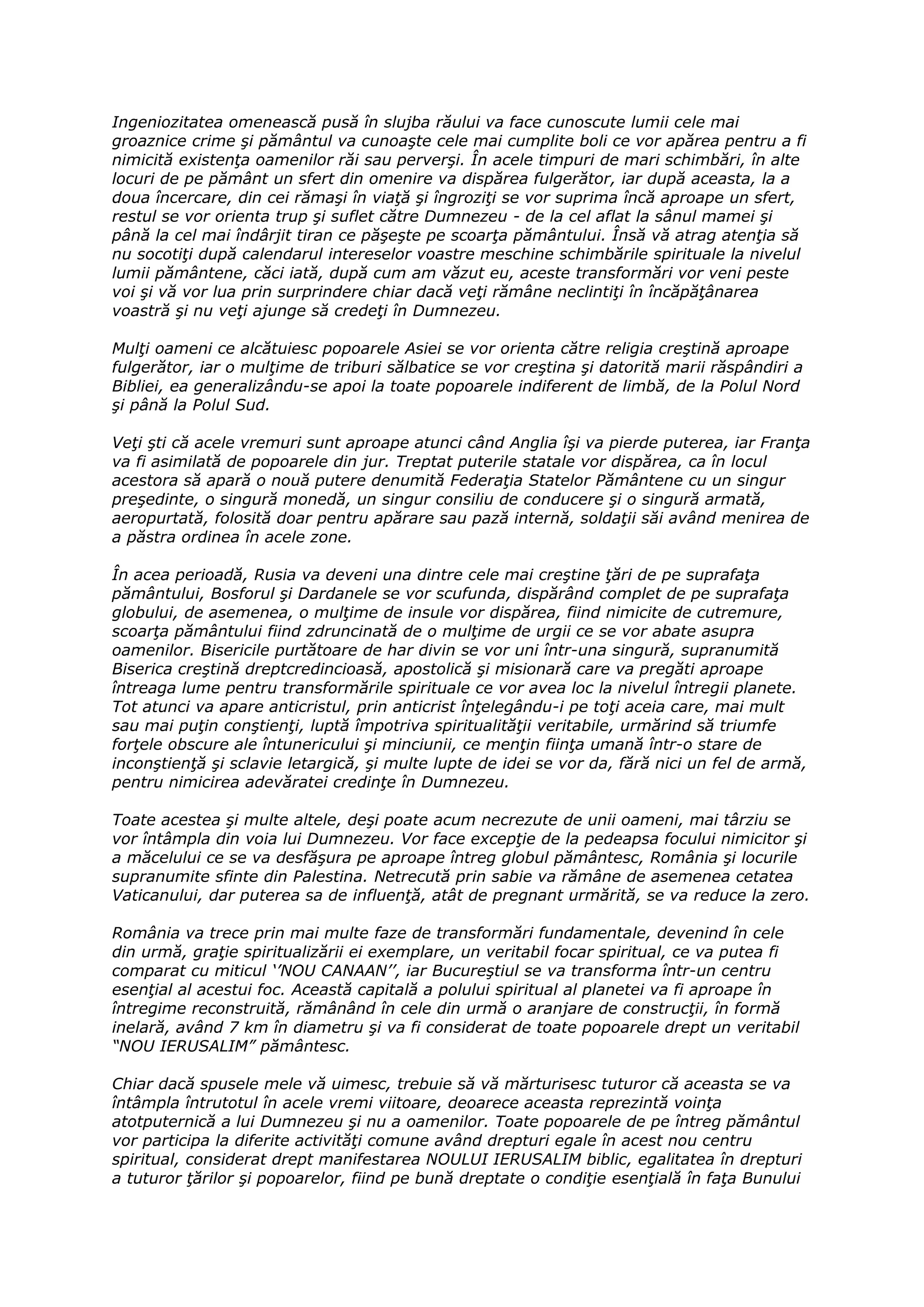 Profetiile Lui Sundar Singh | DOC