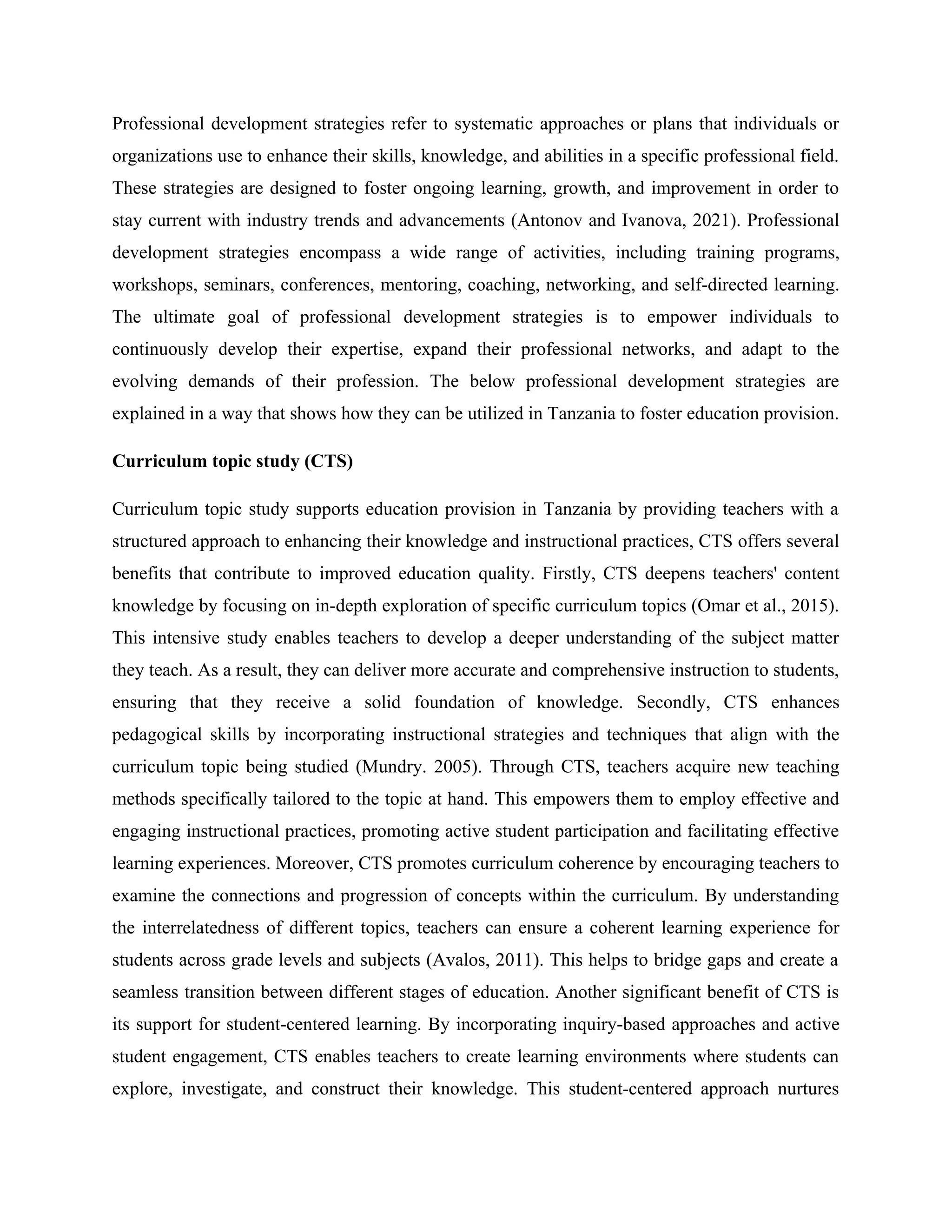 professional development strategies in education | PDF