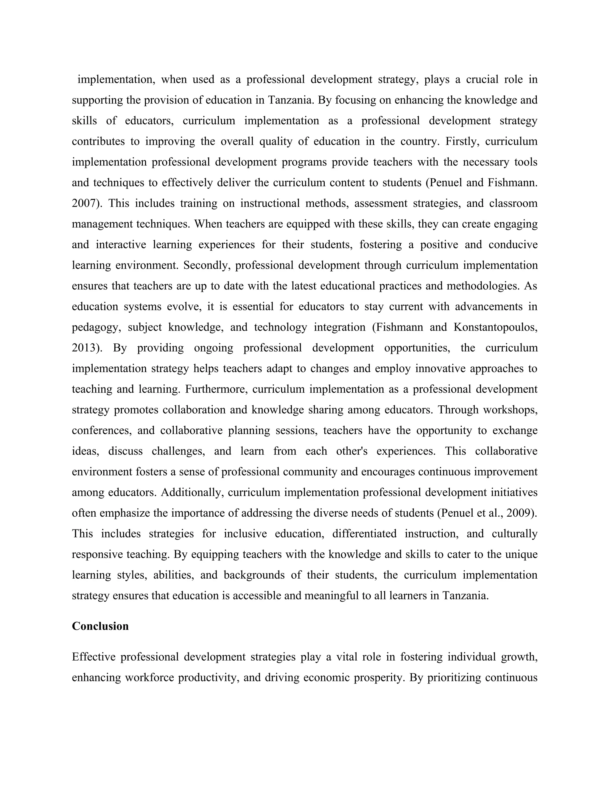 professional development strategies in education | PDF