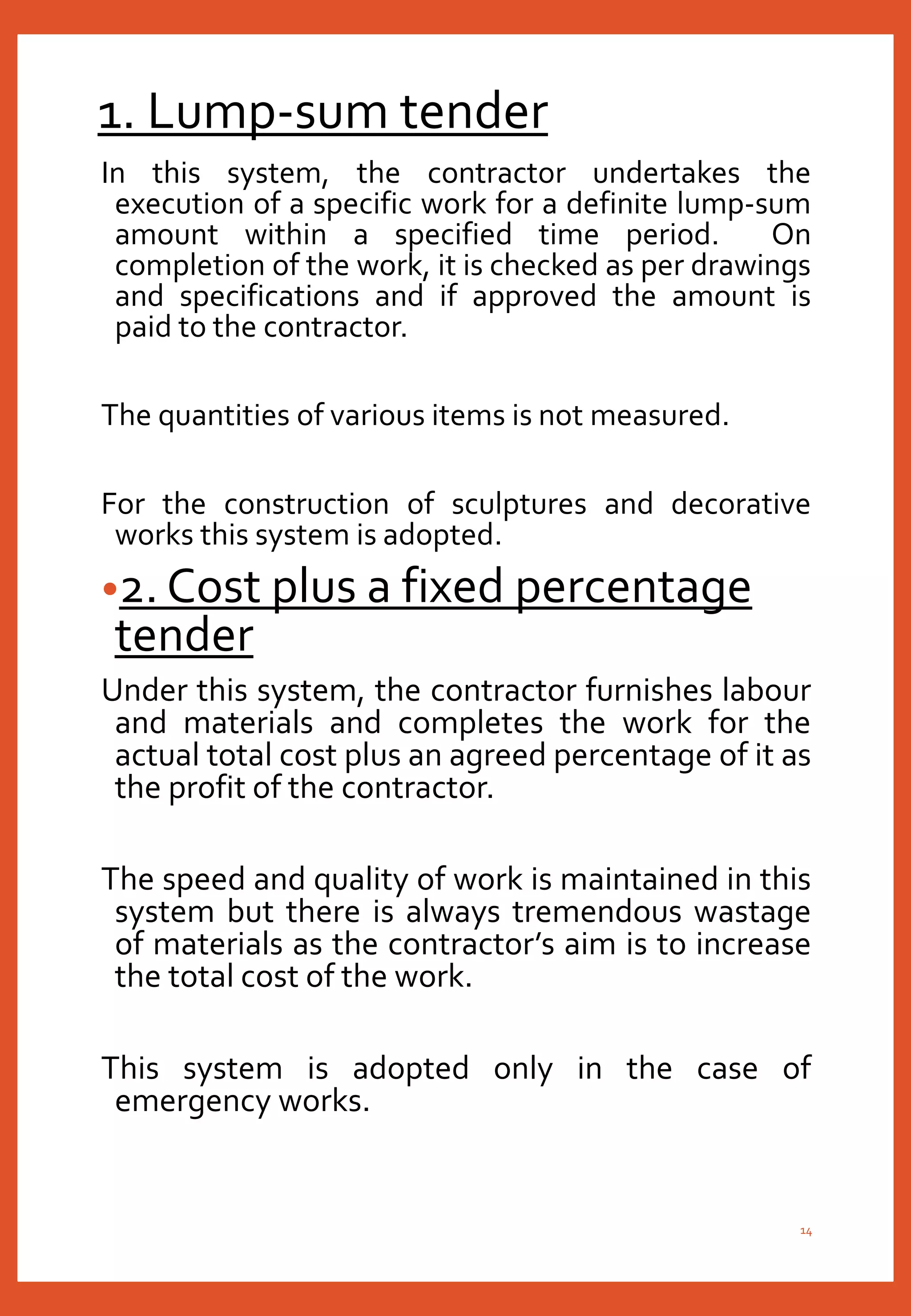 Types of tender and their processing. | PPTX