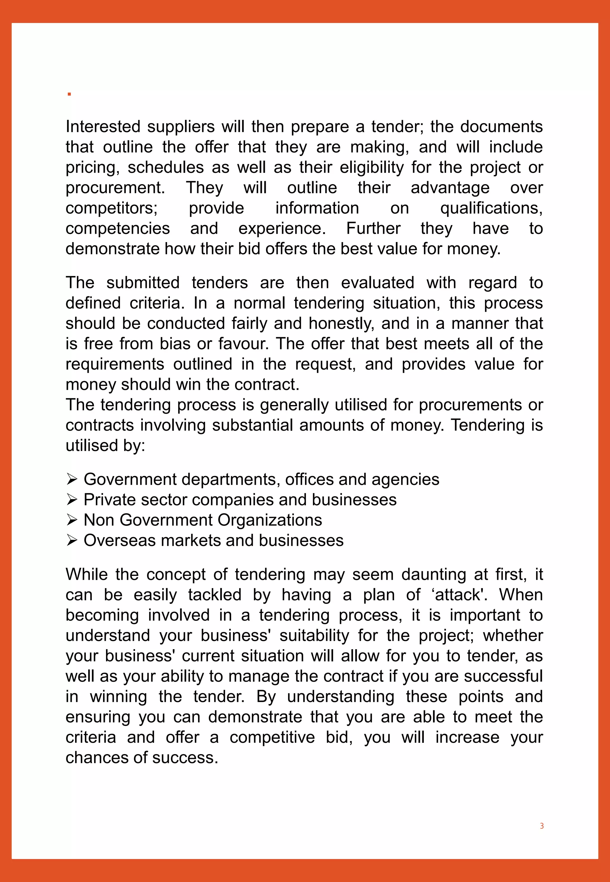 Types of tender and their processing. | PPTX