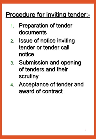 Types of tender and their processing. | PPTX