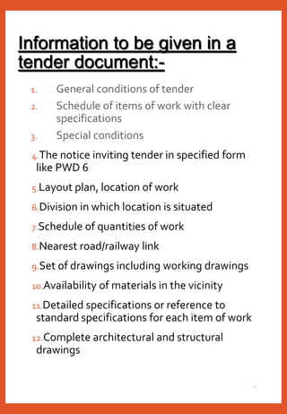 Types of tender and their processing. | PPTX
